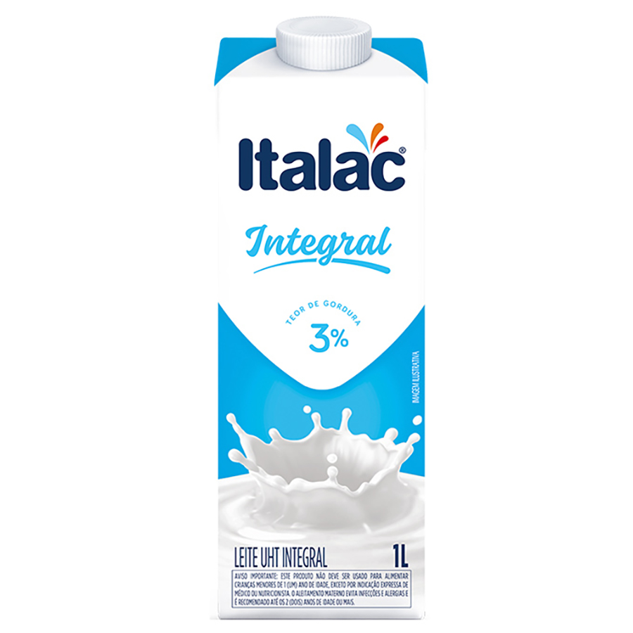 LEITE INTEGRAL COM TAMPA ITALAC 12X1LT - S.A. Alimentos